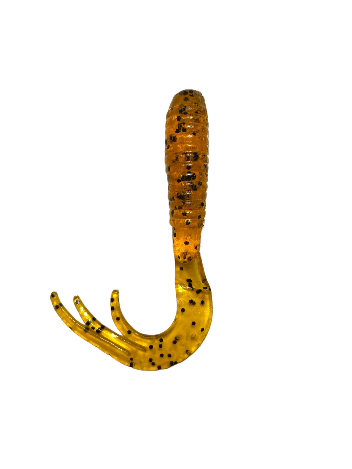 3" TRIPLE TIP GRUB PUMPKIN BLACK FLAKE | 8 My Bait