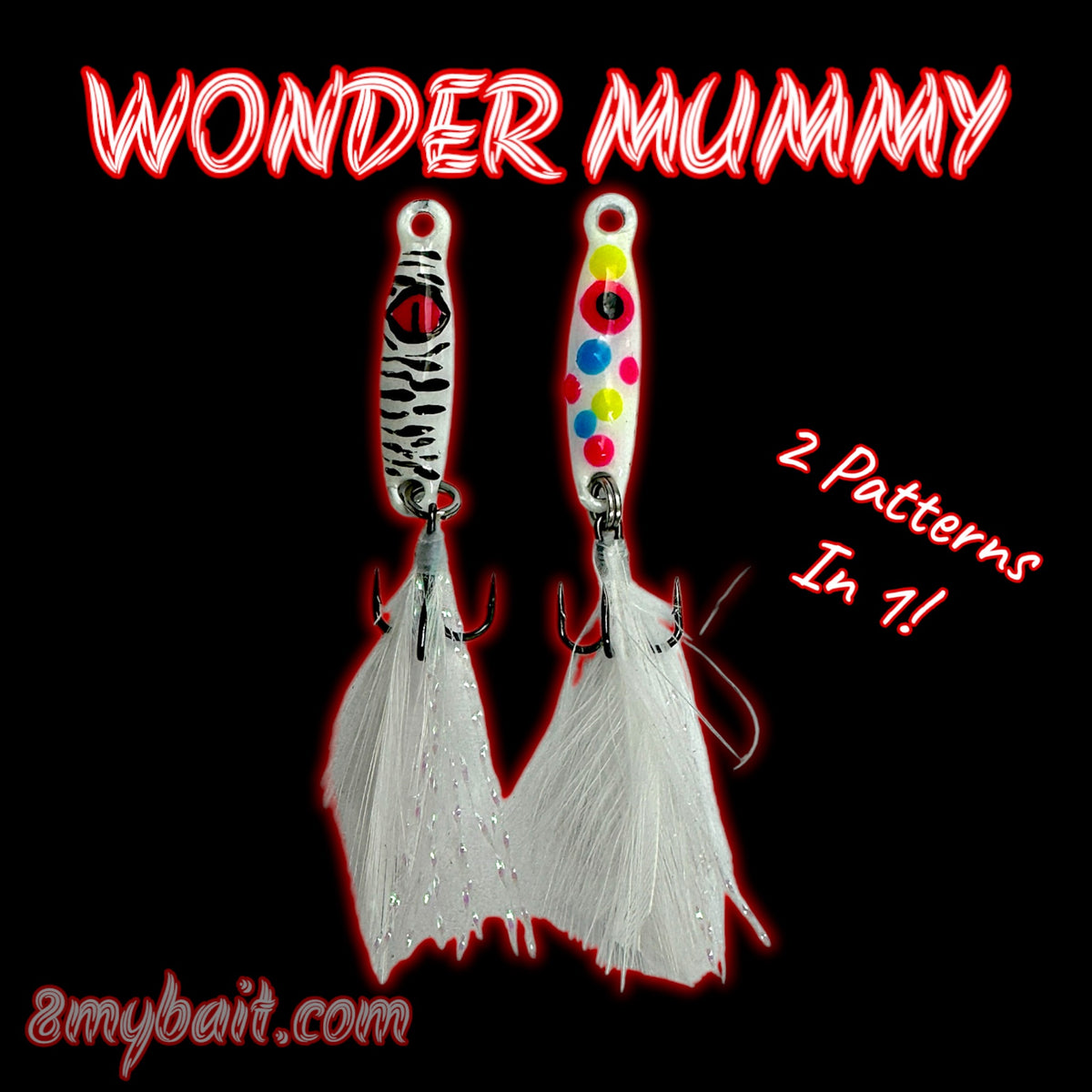 T-FLASH TUNGSTEN SPOON 1/32oz. WONDER MUMMY 2 FACE (GLOW) | 8 My Bait